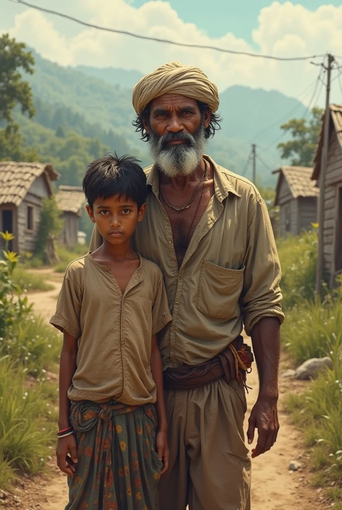 In a small village there was a poor farmer. His name was Ravi - SeaArt AI