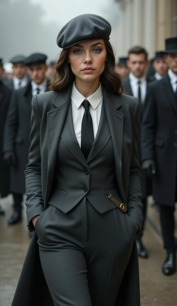An elegant and imposing woman walks through a period setting - SeaArt AI