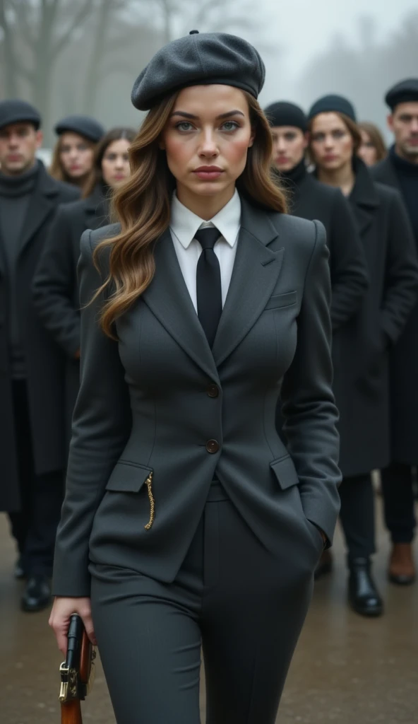 An elegant and imposing woman walks through a period setting - SeaArt AI