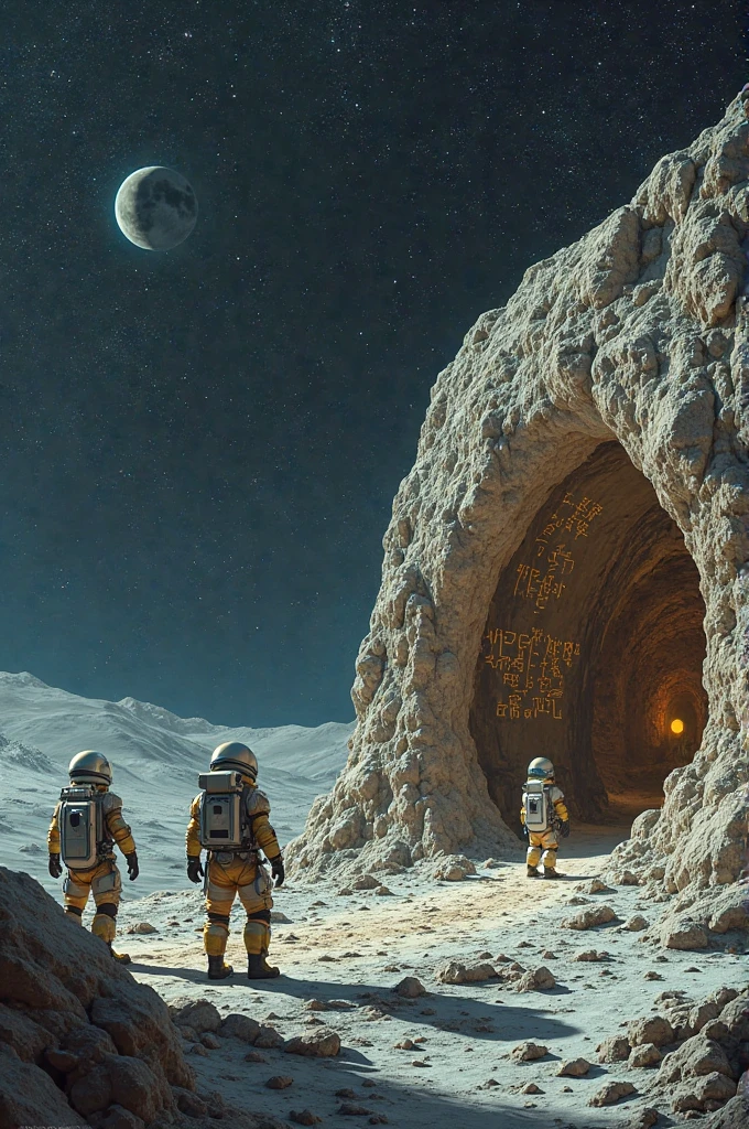 On the moon in an old flesh-rich wall cave, there is writing that ...