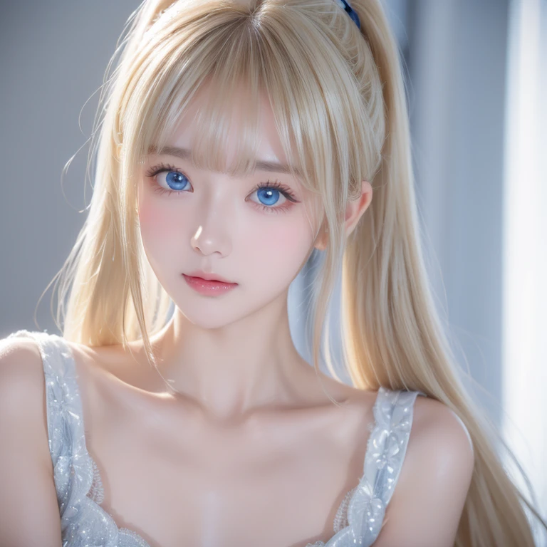 Portrait、、 bright expression 、ponytail、Beautifully Disheveled Bangs ...
