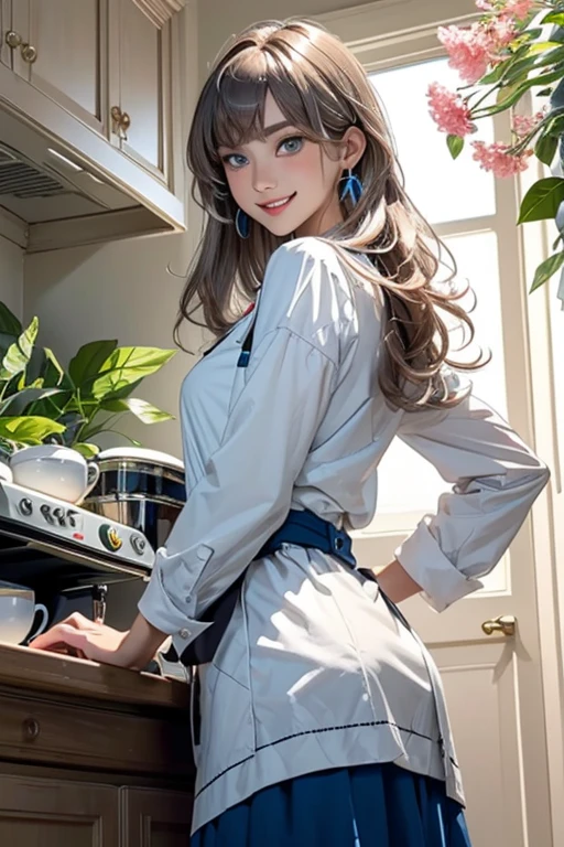 (from below:1.4),((1girl, silver hair, long hair, qutel blue eyes ...