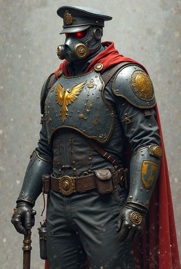 Man in uniform is Grey with. Iron Chestplate with Black and yellow ...
