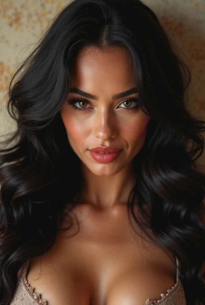 Selfie of a busty brunette with black hair - SeaArt AI