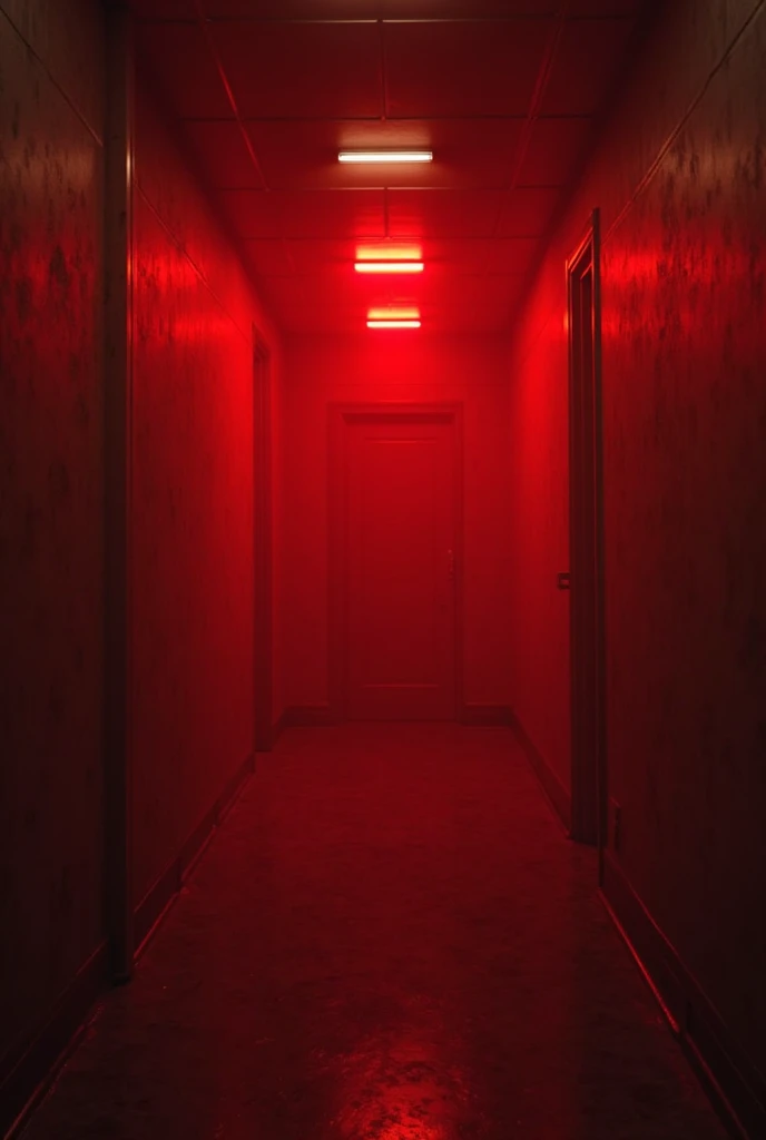 A dark room with red LED lights - SeaArt AI