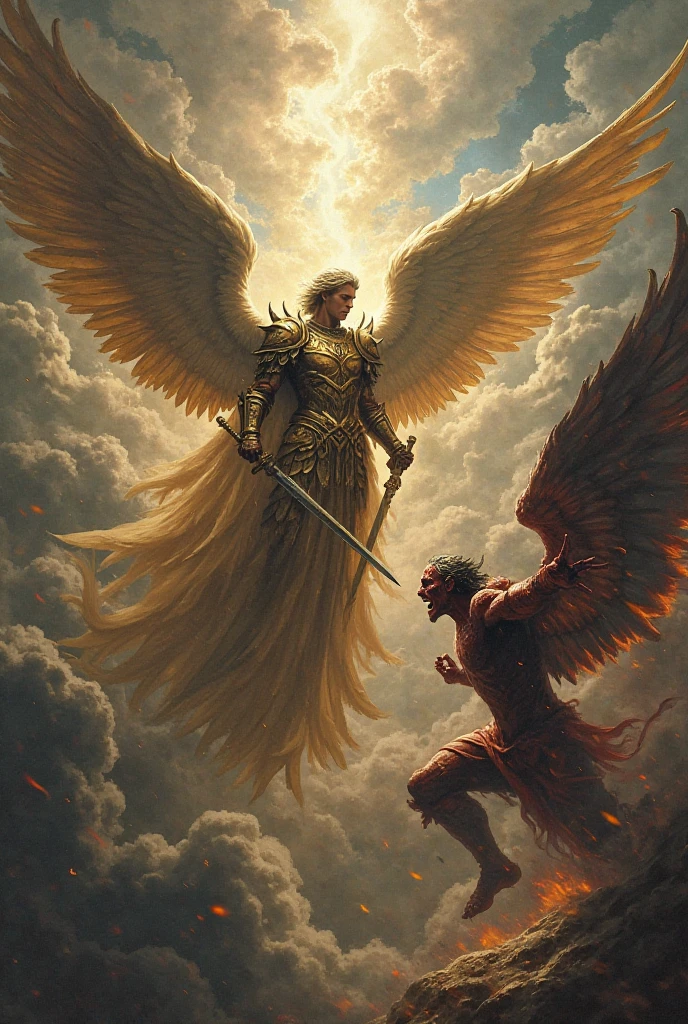 Illustration of Saint Michael the Archangel, with armor, sword and ...