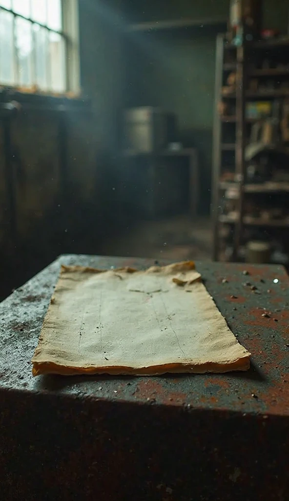 Slightly flattened paper with fewer holes, but edges still frayed and ...