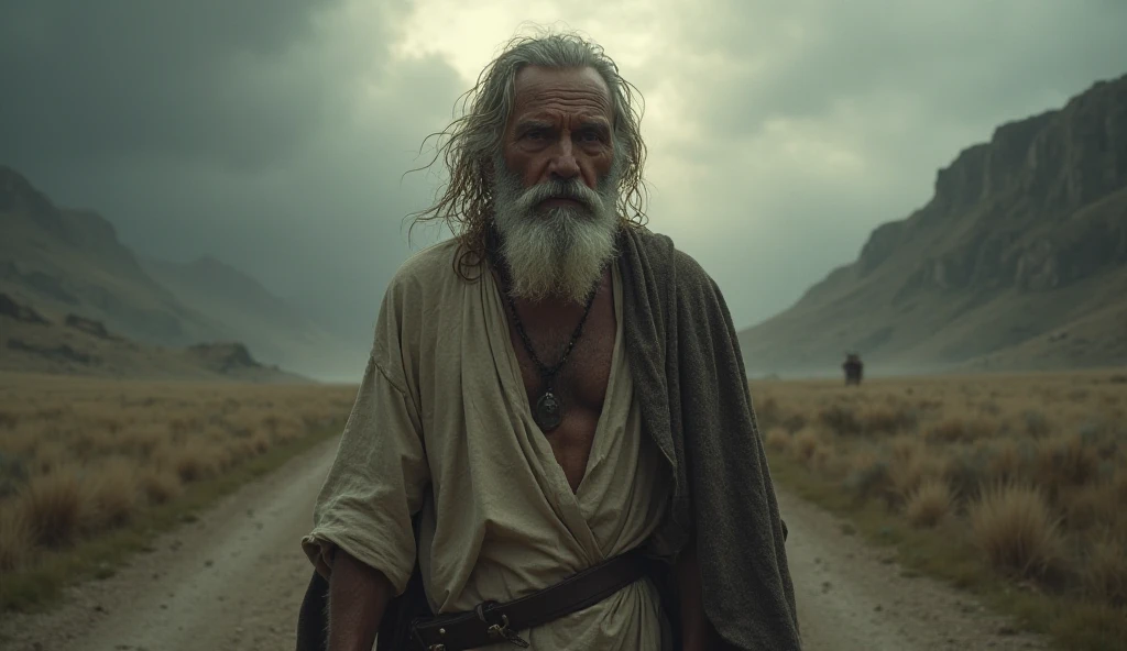 A symbolic image, Bartimaeus, a blind man of approximately 40 years ...