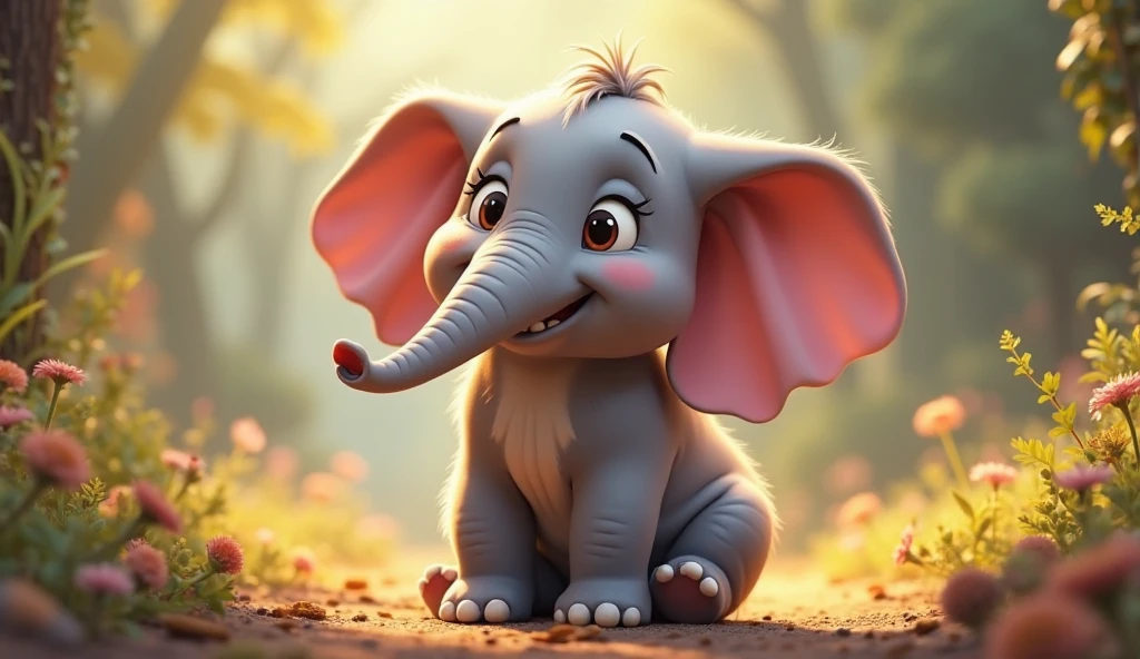 Make an elephant in disney pixar style - SeaArt AI