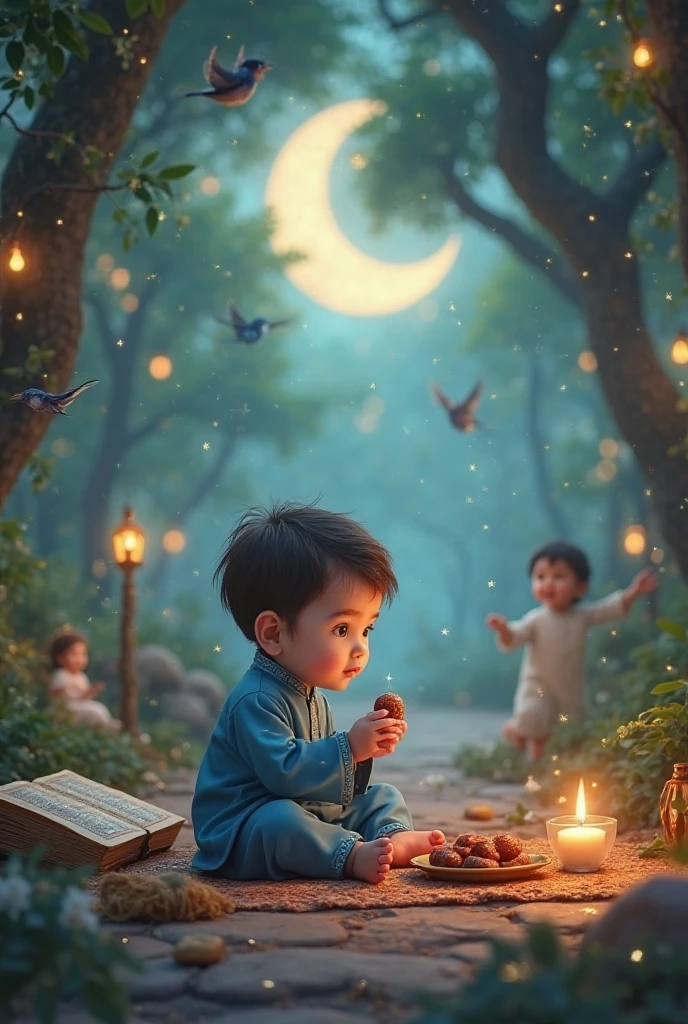 "Create a high-quality, animated scene of an adorable baby dressed in a ...