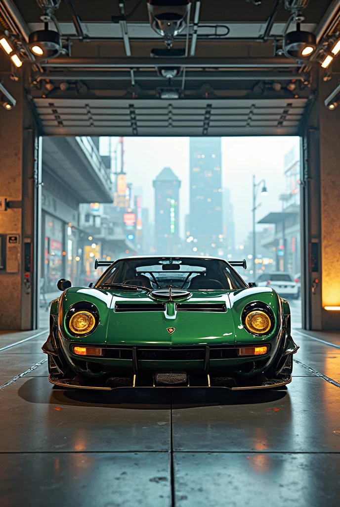 realistic photo , Lamborghini Miura , aggressive body kit - SeaArt AI