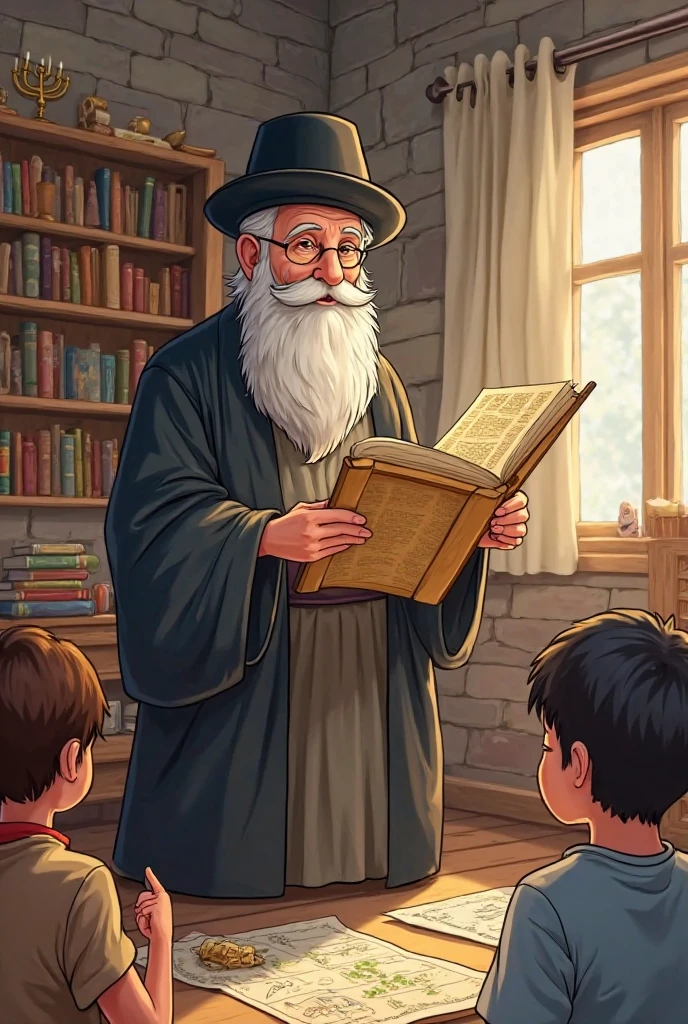 **Scene: The Torah in the Classroom** - **bottom:** A traditional ...