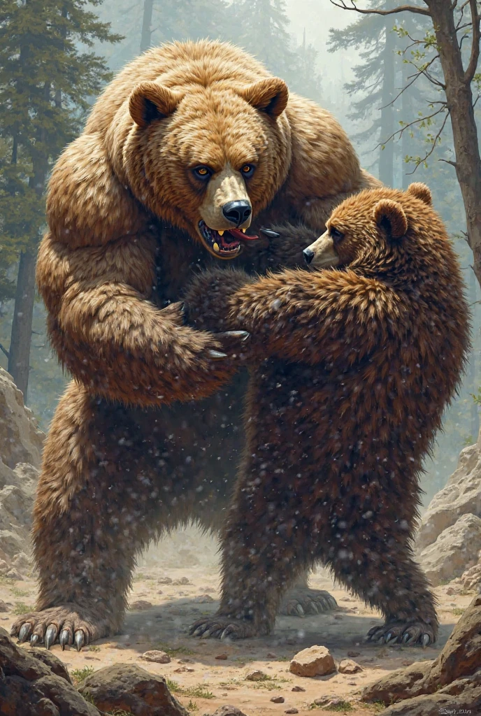 Bear fighting Jiu-Jitsu - SeaArt AI