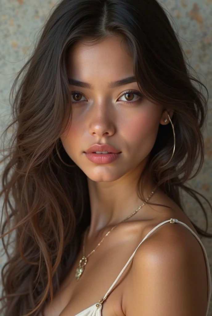 A super realistic gorgeous brunette girl - SeaArt AI