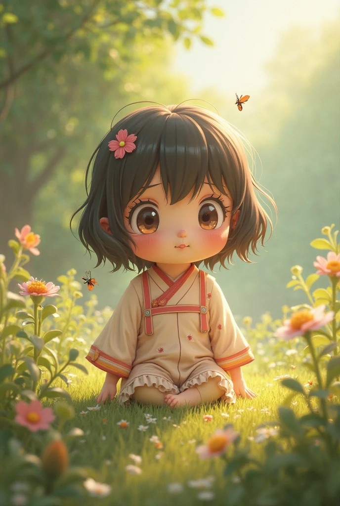 Please make me a video of about 10 seconds of adorable anime baby girl ...