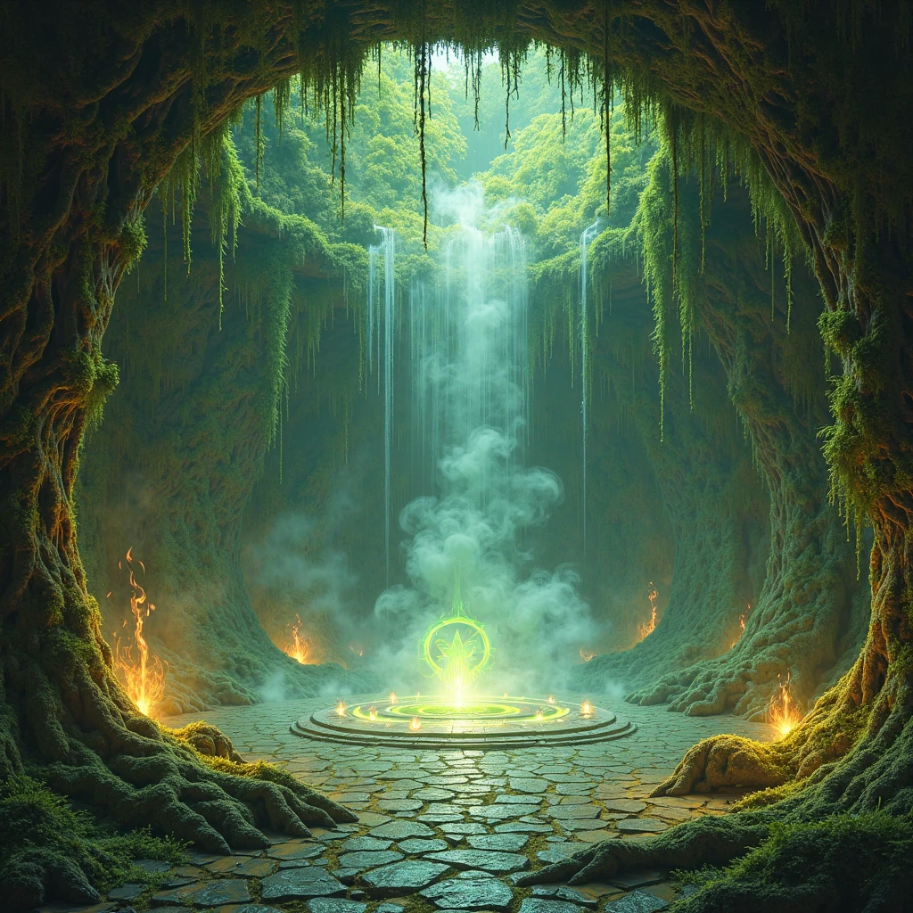 Inside a life-glowing magical nature sanctum that is inside a room with ...