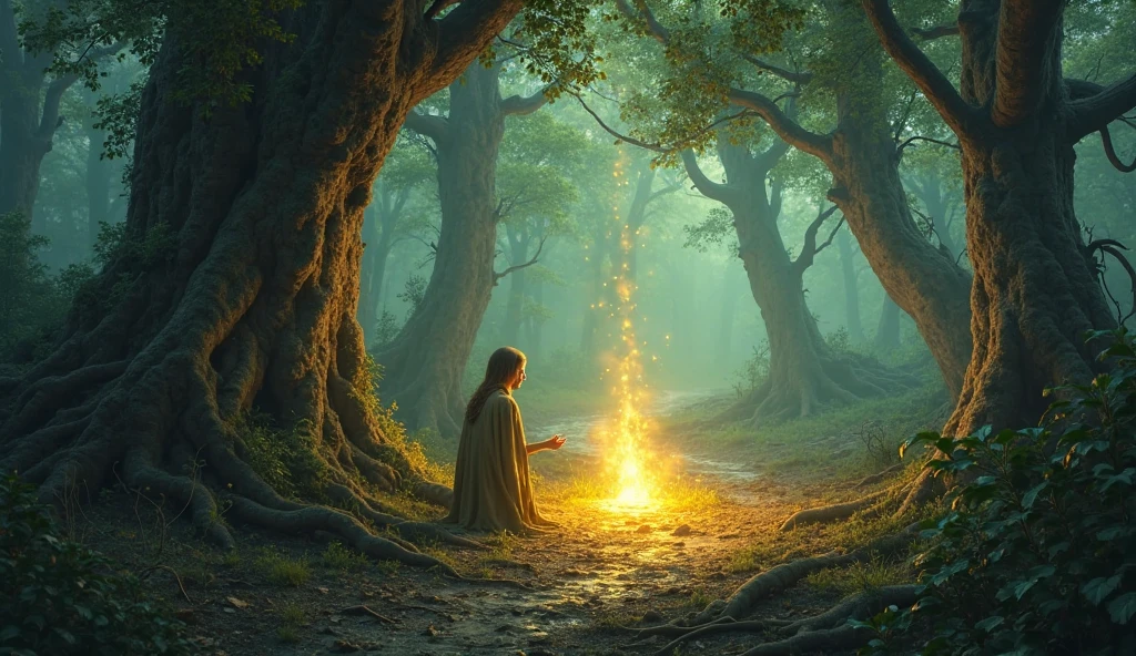Deep within the enchanted forest, Abigail discovers a hidden glade ...