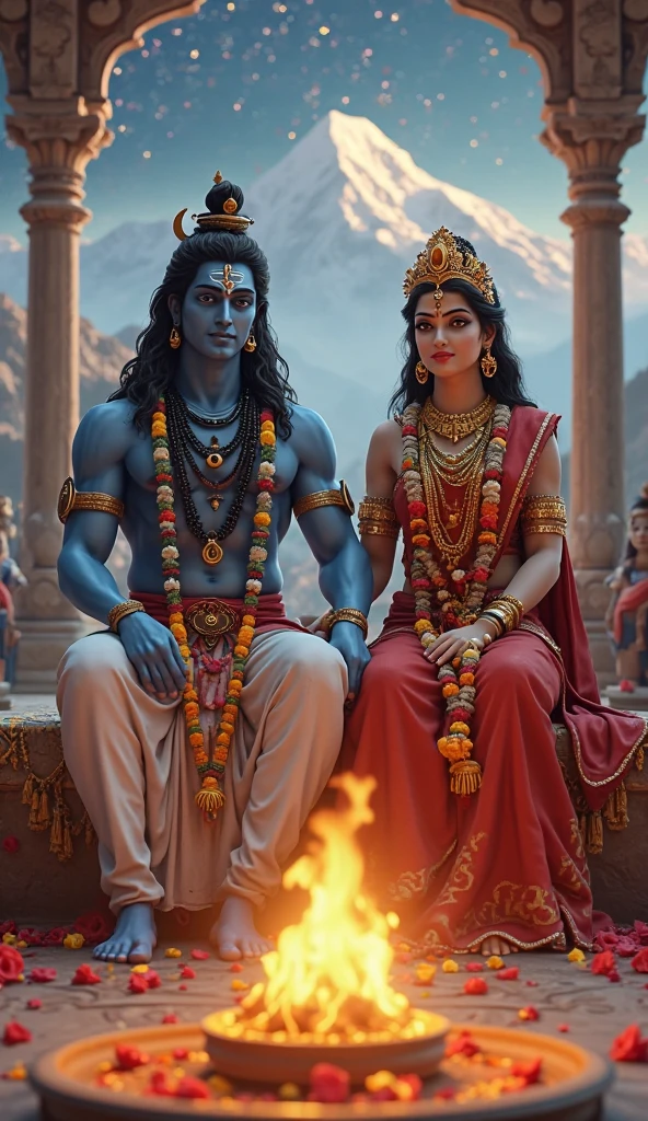 An ultra-realistic 3D-rendered digital image of the divine wedding of ...