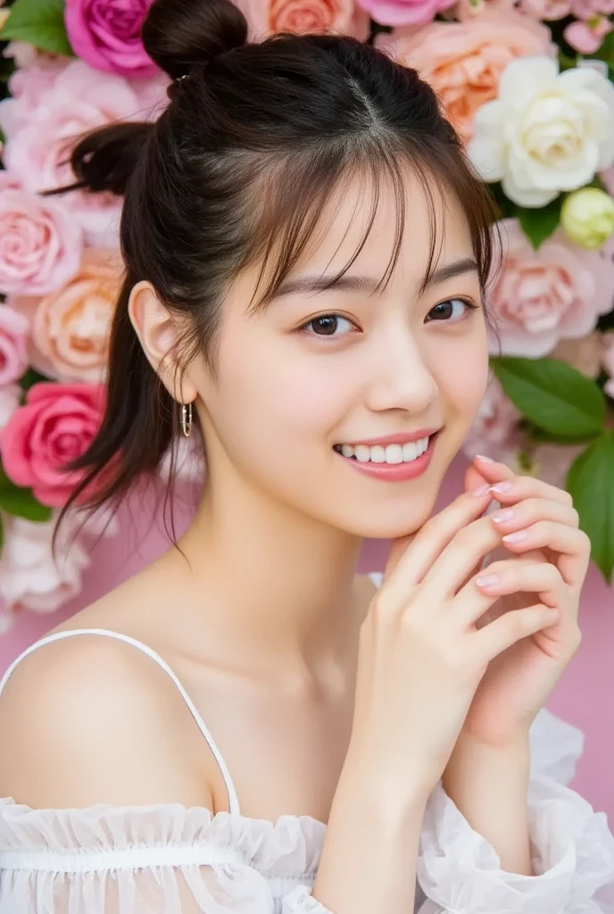 Full Image, Surreal, A young woman (nanase, perfect body) smiles ...