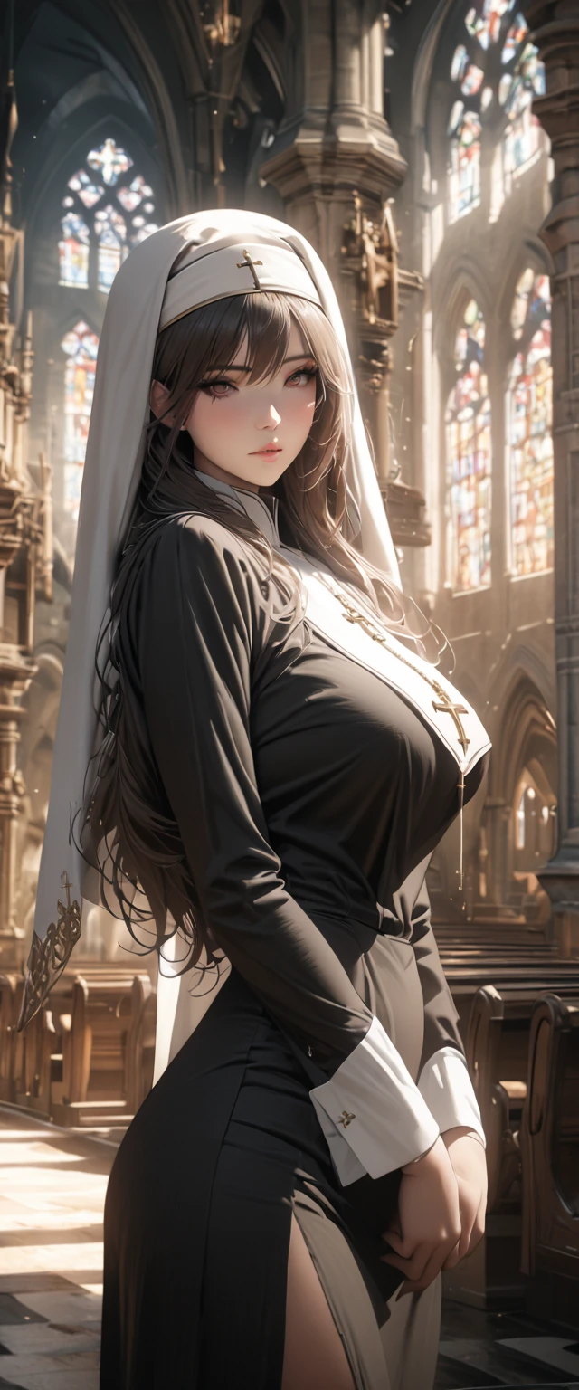 nun， rich breasts，church，cross，8k， super fine，super realistic - SeaArt AI