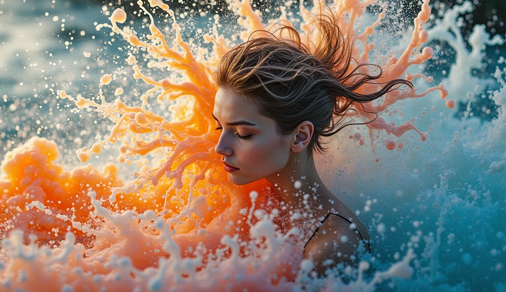 Female figure, in a fascinating display of craftsmanship, This dynamic abstract - SeaArt AI