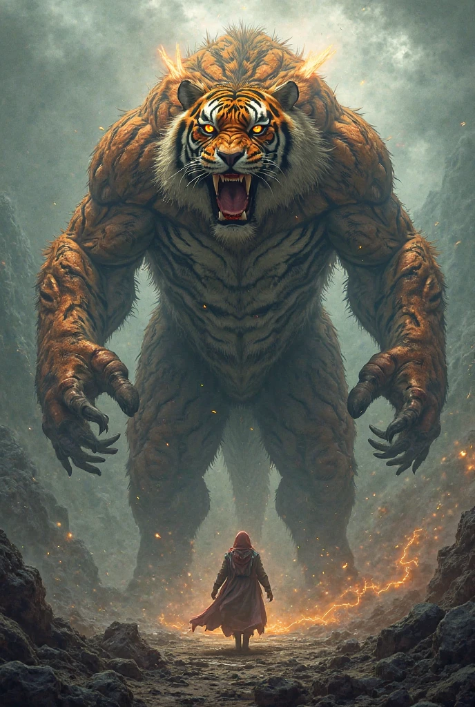 Tiger as powerful giant monster with powers - SeaArt AI