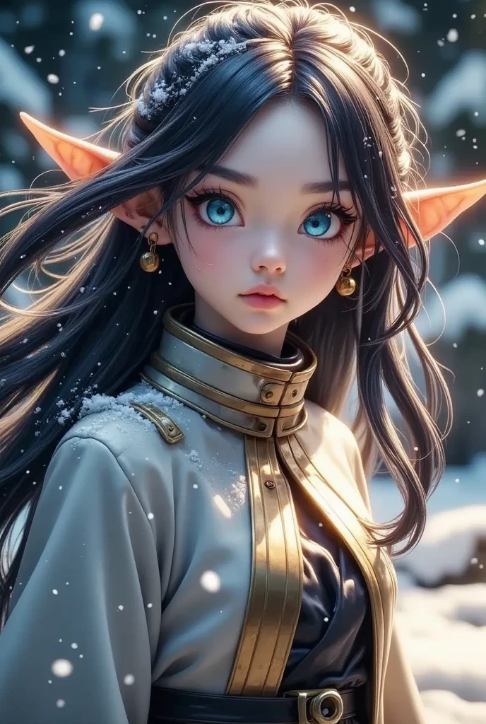 Long Black Hair Touched by Gusts of Wind,full body portrait,Fubuki High ...