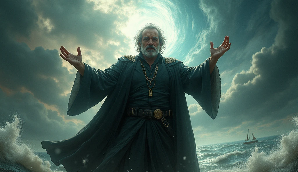 The image of prospero using his magical power, perspective froma far ...