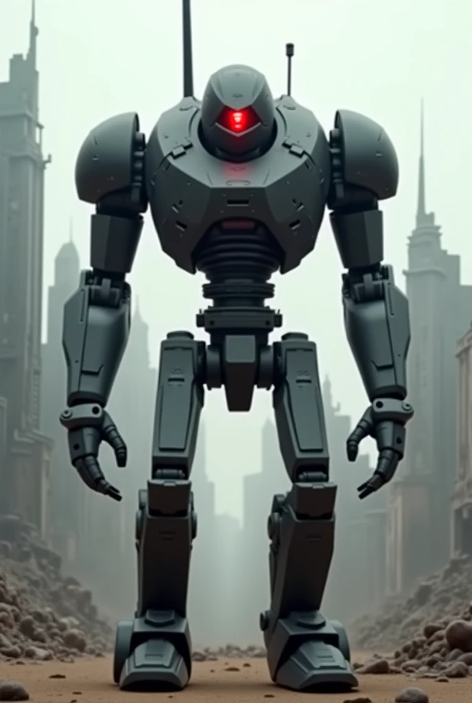 A Black robot with a sleek, metallic design, Its body is composed of ...
