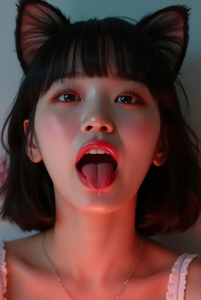 1girl, Solo, Looking at viewer, Open Mouth, Tongue, Tongue Out - SeaArt AI