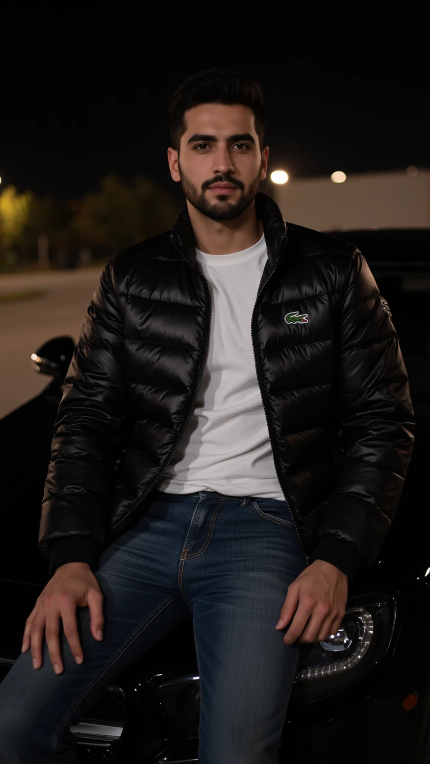 A handsome young turkish guy with muscle, dark short hair fade and ...