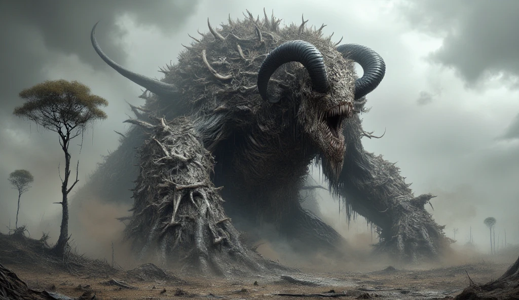 Gargantua. A terrifying barbarian giant. freak. He has a tree in his ...