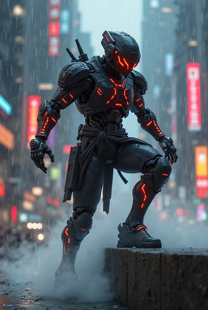 Ninja Mech: Prompt: "A sleek, futuristic ninja mech designed for ...