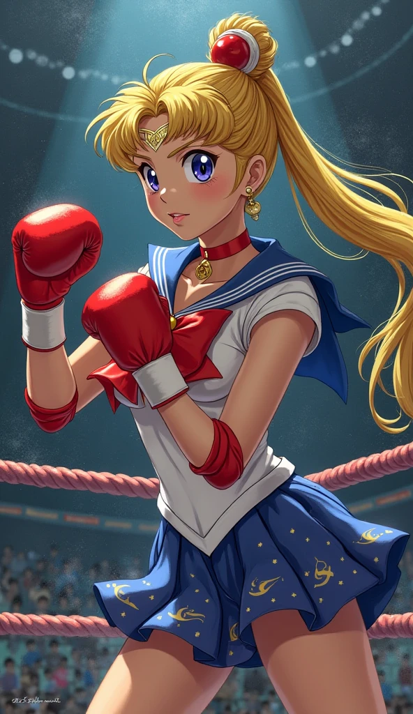 Sailor Moon занимается боксом - SeaArt AI