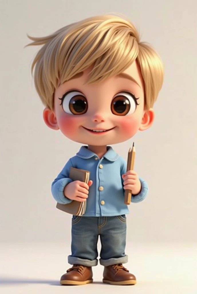 Create an image of a baby boy , light-skinned fringe, with short ...
