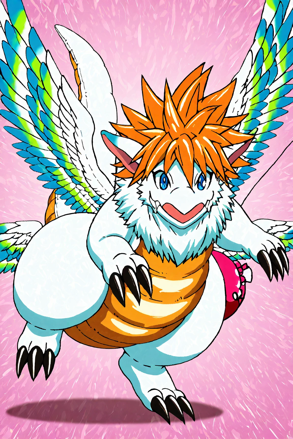 Shiny inflatable balloon inflatable toy orange hair, source - SeaArt AI