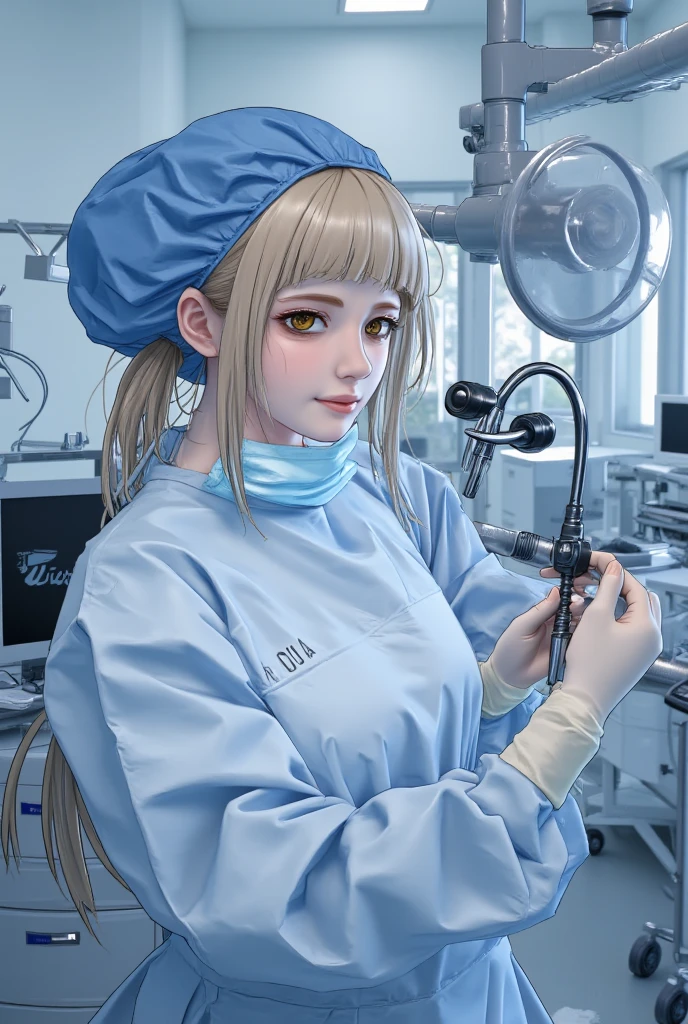 Anime bishojou Female surgeon holding a colonoscope wearing latex ...