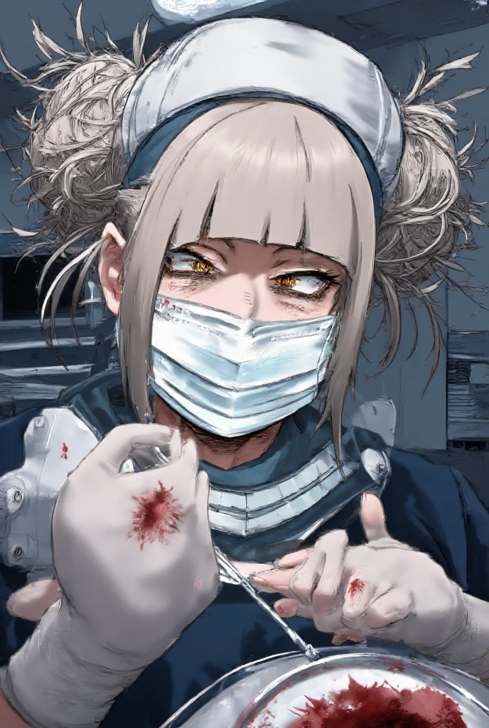 Anime Female surgeon holding a tape recorder wearing latex gloves ...