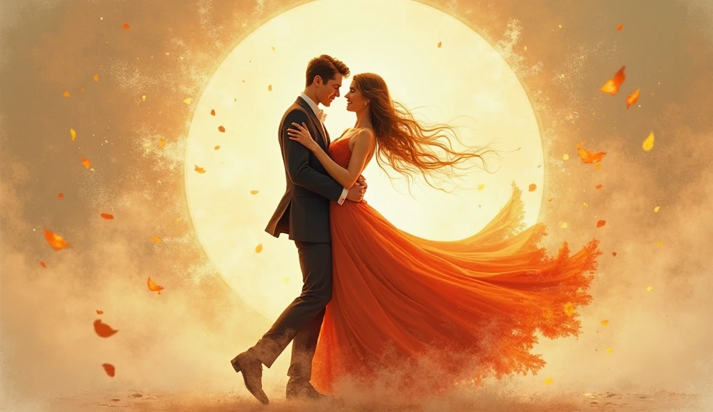 A digital illustration inspired by Alphonse Mucha, featuring a couple ...