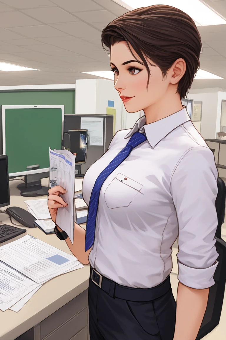 A cool male office worker who can do the job。 everyone likes it and it ...