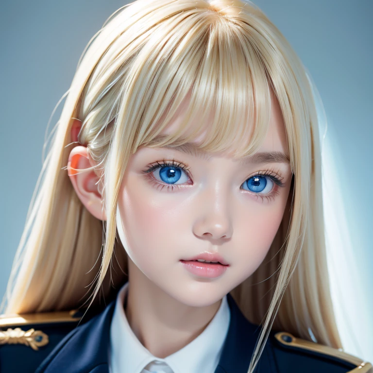 Portrait、Uniform and correct expression、young shiny shiny white skin ...