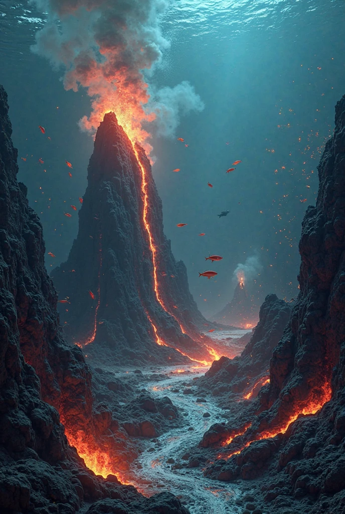 Underwater volcanoes - SeaArt AI