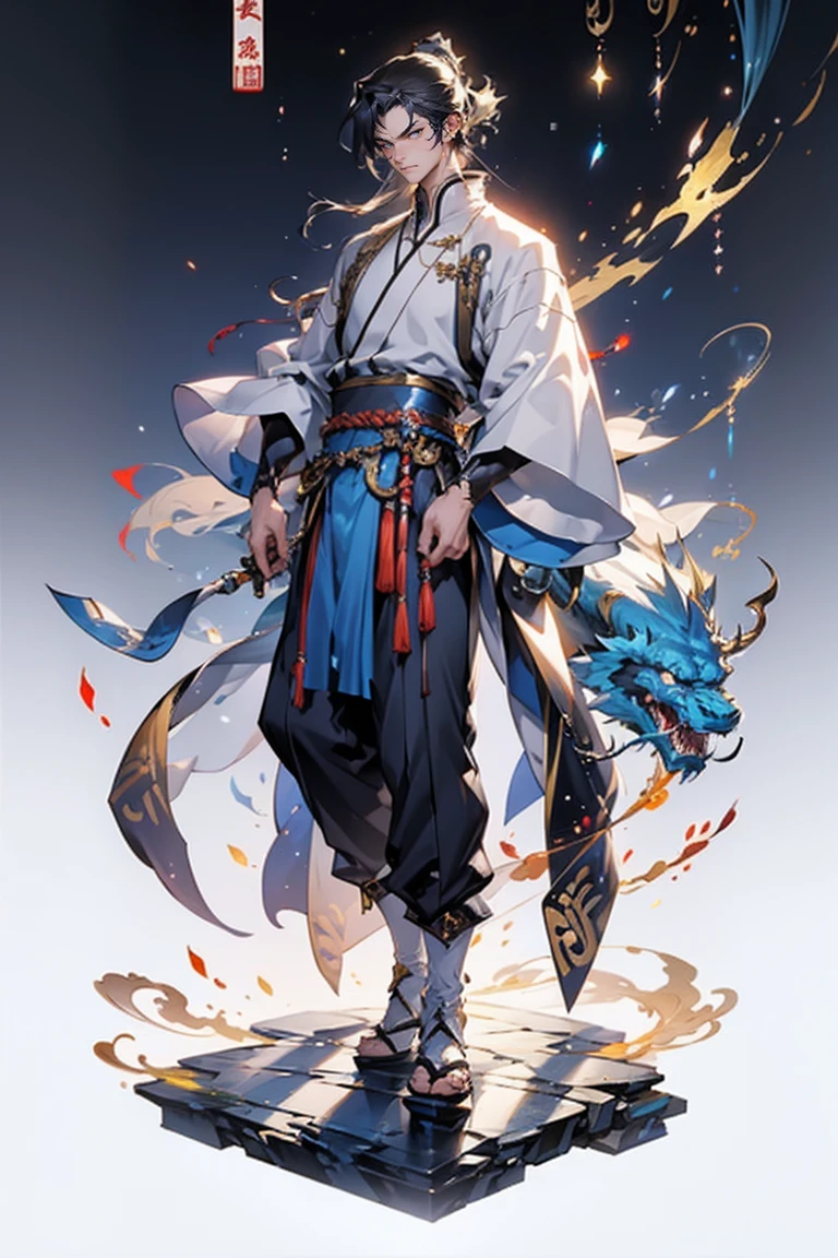 Male, Handsome, Anime, ((Full Body)), Alone, Chinese Clothing - SeaArt AI