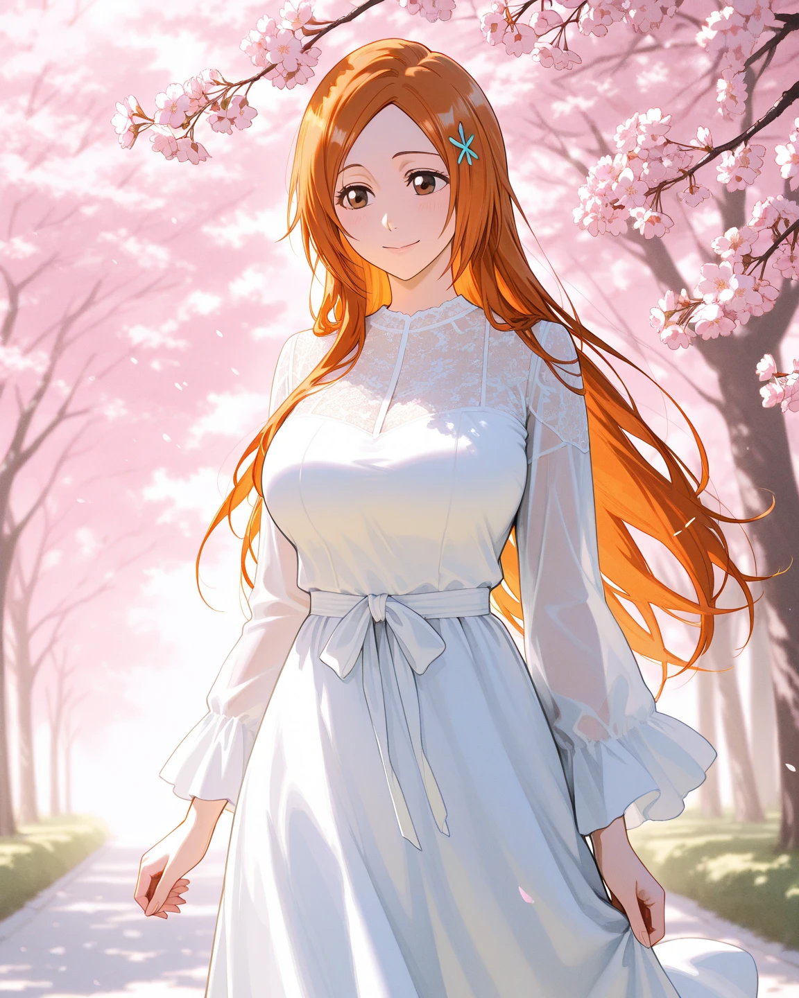 1 girl, inoue orihime/bleach, (Best quality, 8K, masterpiece - SeaArt AI