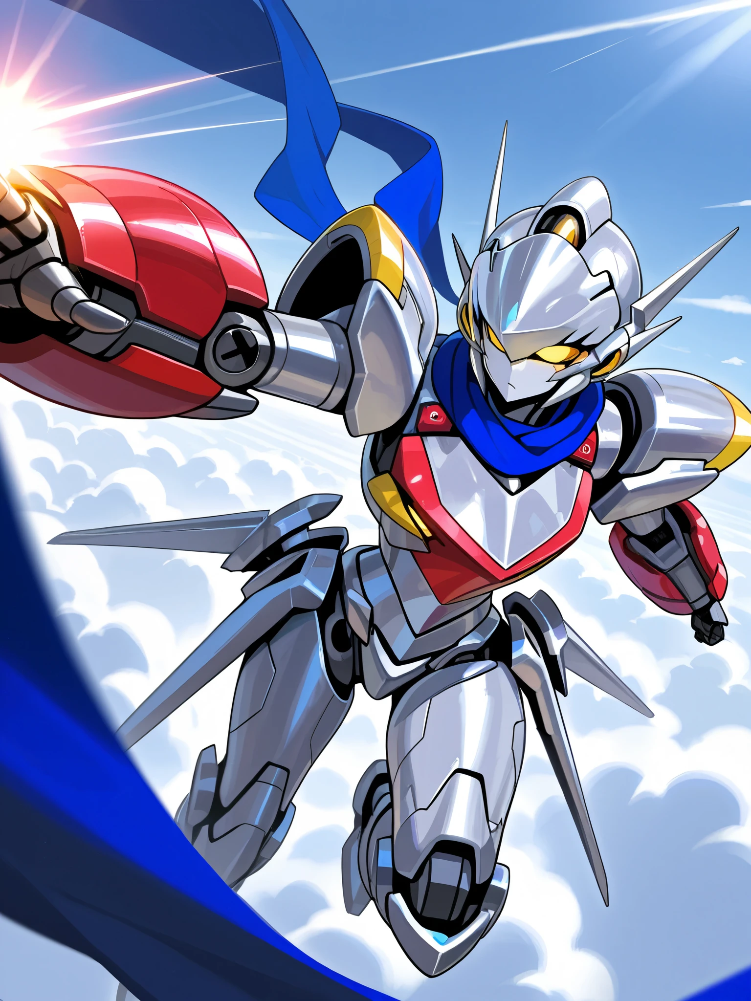 Anime style picture of a robot with a sword and a car - SeaArt AI