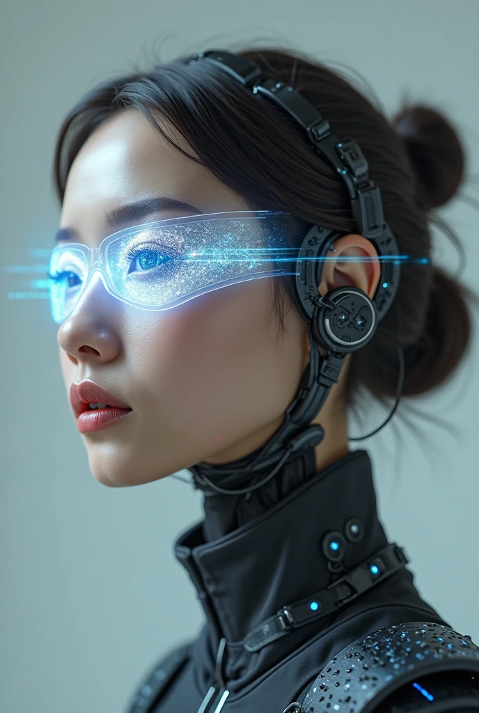 (photorealism:1.2), generic normal person head with a magical neural ...