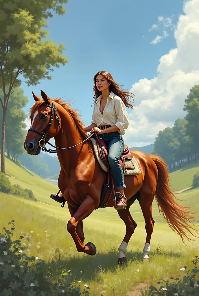 Michele Jackson ride horse - SeaArt AI