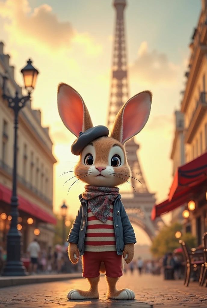French rabbit at the Eiffel Tower - SeaArt AI