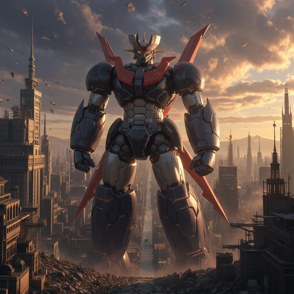 Mazinger Z with huge black and silver limbs , a very realistic version ...