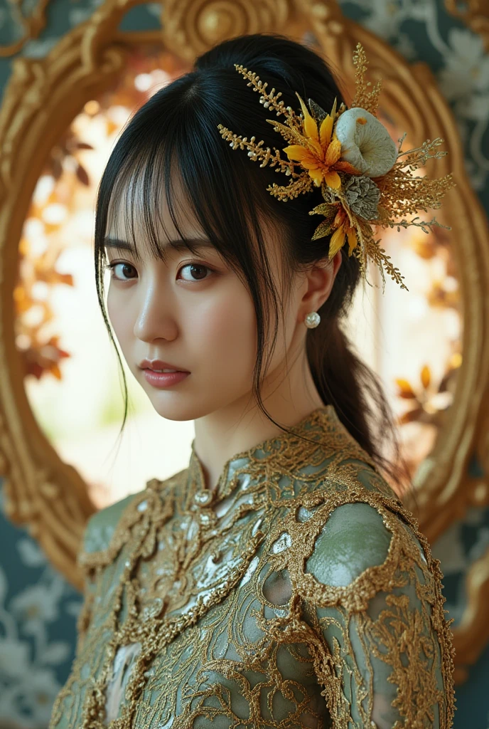 (Surface Focus, Clear facial features), Intricate 3D rendering of a ...